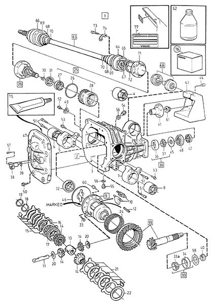 Bakaxel 940/960 multi-link med differentialbroms -1994 | VP Autoparts